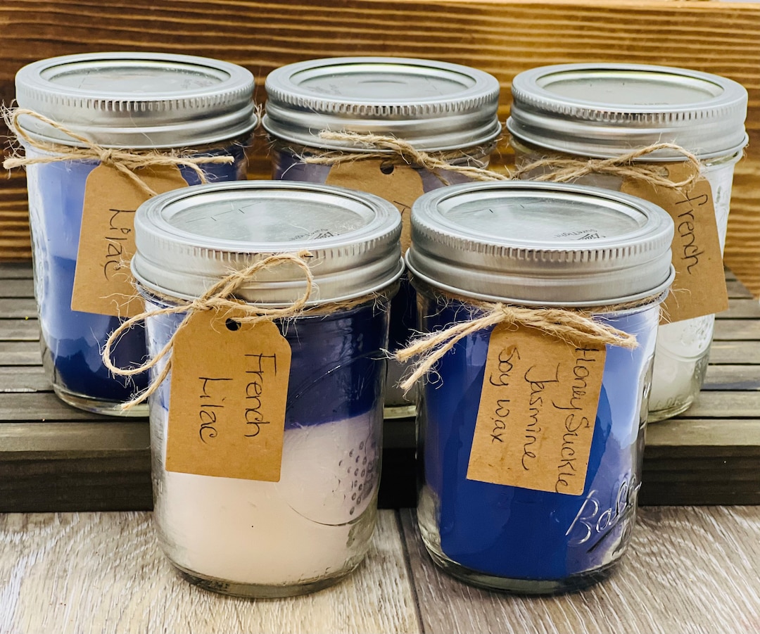 Farmhouse Mason Jar Candles Rustic Country Candles French Lilac Gift ...