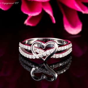 Infinity Heart CZ Ring | Solid 925 Sterling Silver Love Promise CZ Ring ...