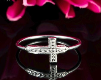 Sideway Cross Ring - Etsy