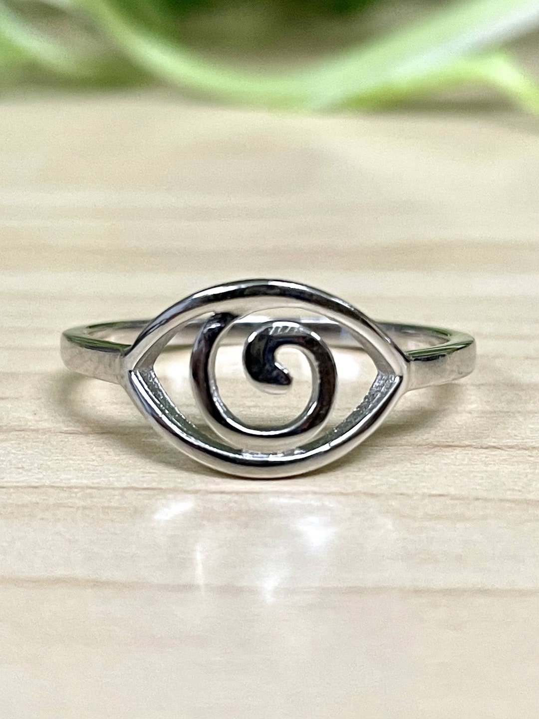 Spiral Eye Statement Ring Solid 925 Sterling Silver Trendy - Etsy
