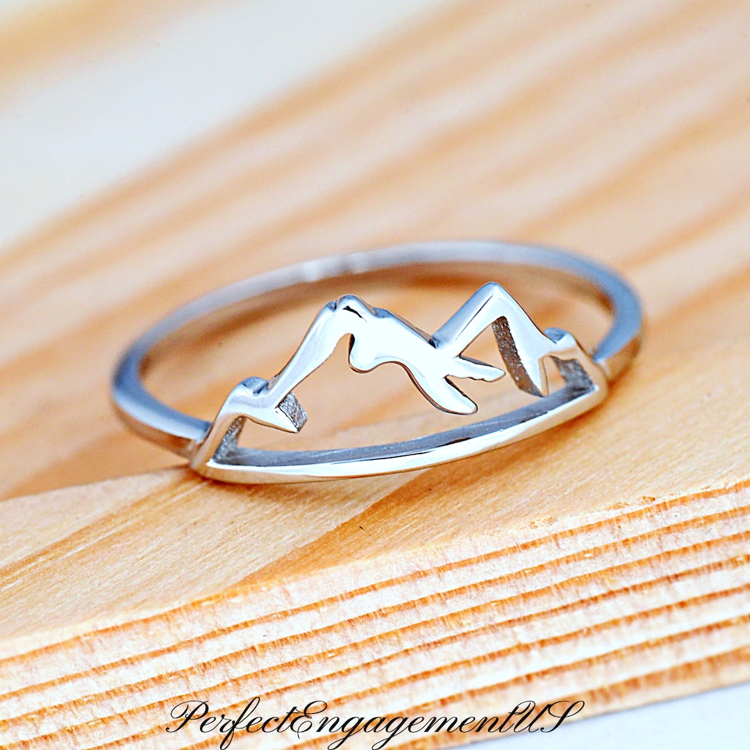 Mountains Ring | Solid 925 Sterling Silver Mountain Range Ring | Trendy ...
