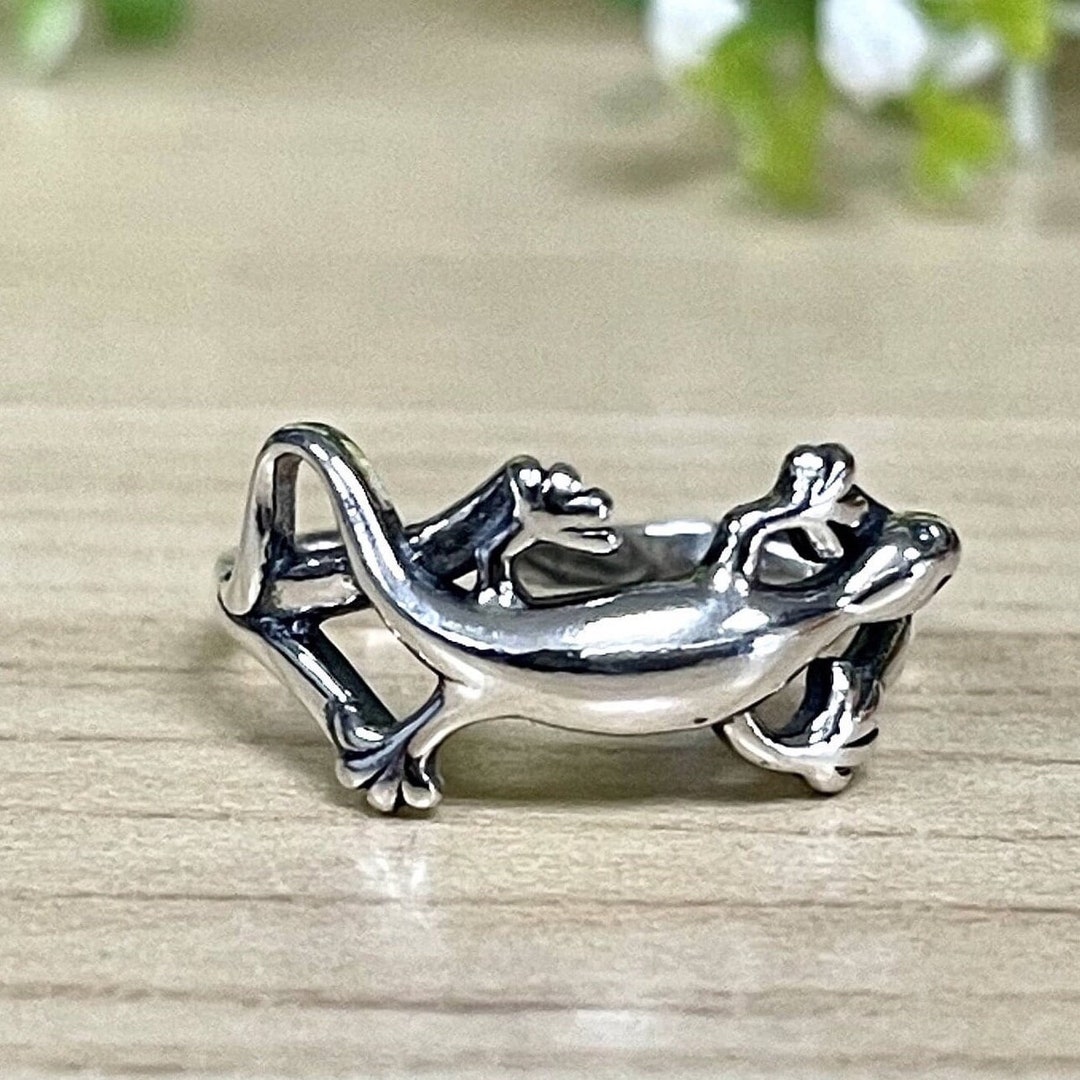 Lizard Animal Toe Ring Solid 925 Sterling Silver Gecko Toe Band Womens ...