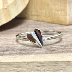 Paper Airplane Design Ring Solid 925 Sterling Silver Paper Plane Ring ...