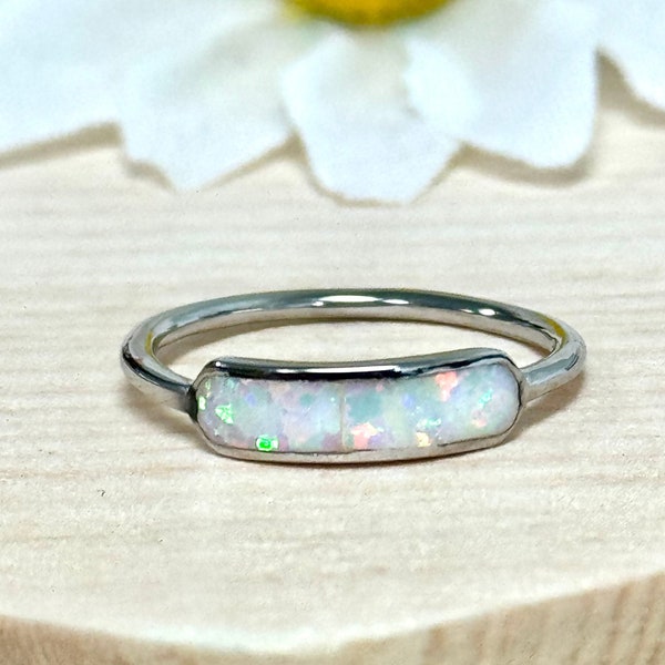 White Opal Ring - Etsy
