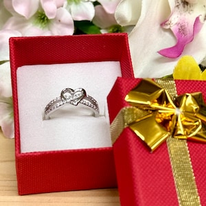 Infinity Heart CZ Ring | Solid 925 Sterling Silver Love Promise CZ Ring ...