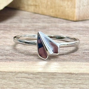 Paper Airplane Design Ring Solid 925 Sterling Silver Paper Plane Ring ...