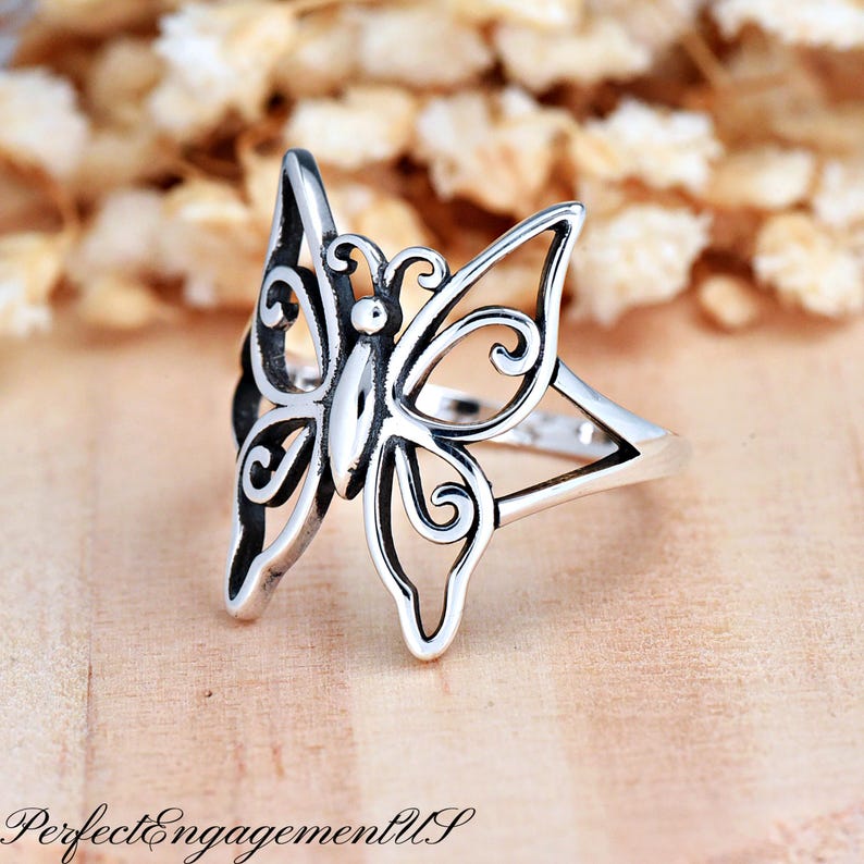 Unique Butterfly Statement Ring | Solid 925 Sterling Silver Ring ...