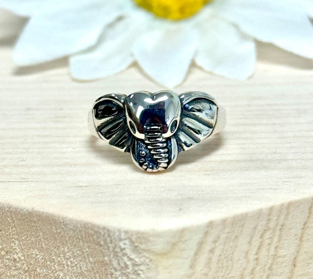 Elephant Head Toe Ring Solid 925 Sterling Silver Animal Toe Band Womens ...