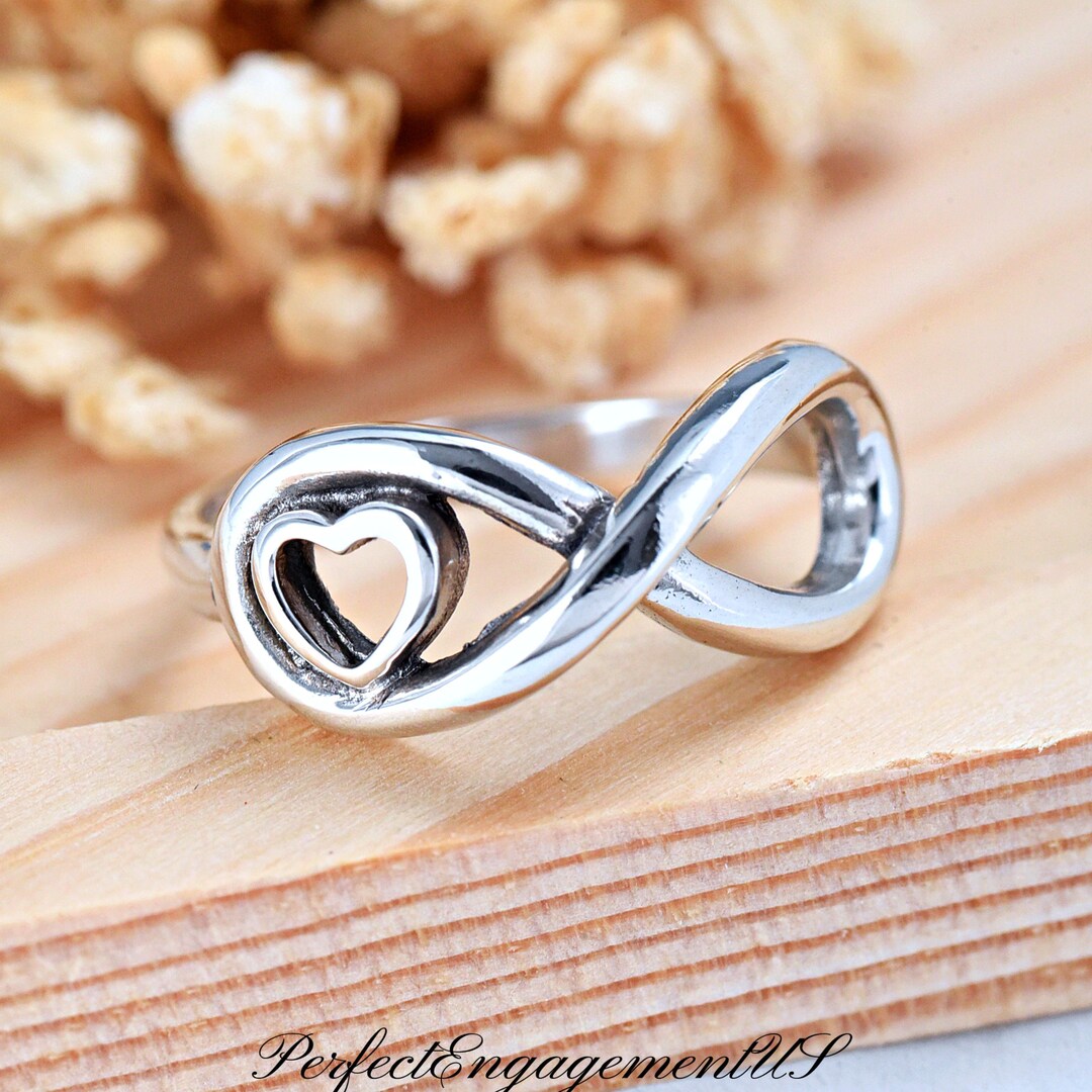 Infinity Knot Heart Ring | Solid 925 Sterling Silver Infinity Love Ring ...