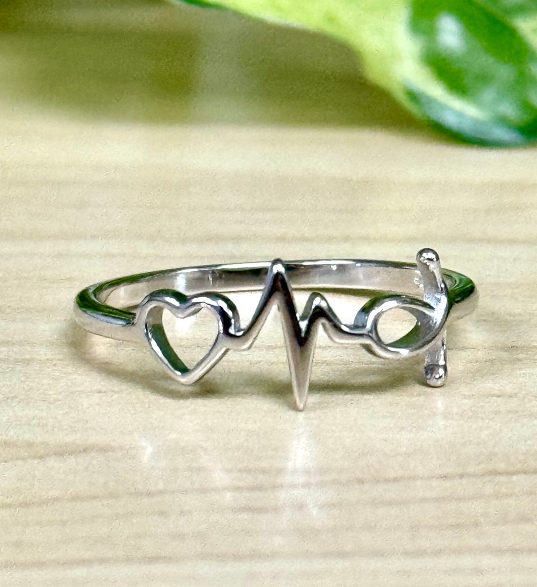 Heart Lifeline Medical Stackable Ring Solid 925 Sterling - Etsy