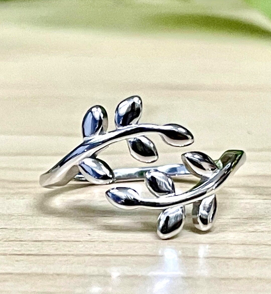 Vine Leaves Wraparound Ring Solid 925 Sterling Silver Climbing Vine ...