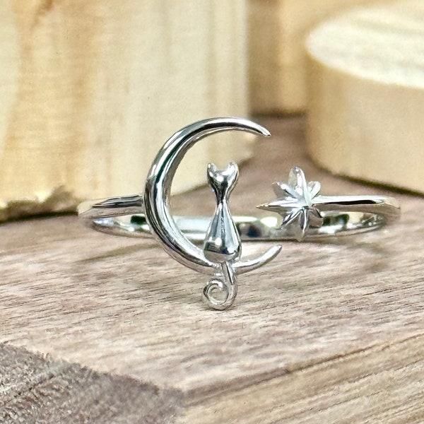 Sterling Silver Cat Ring - Etsy