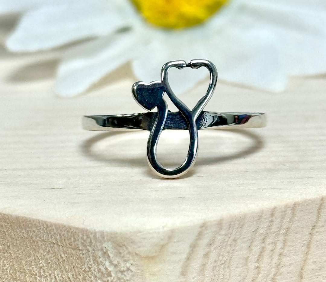 Heart Stethoscope Stackable Ring Solid 925 Sterling Silver Ring for ...