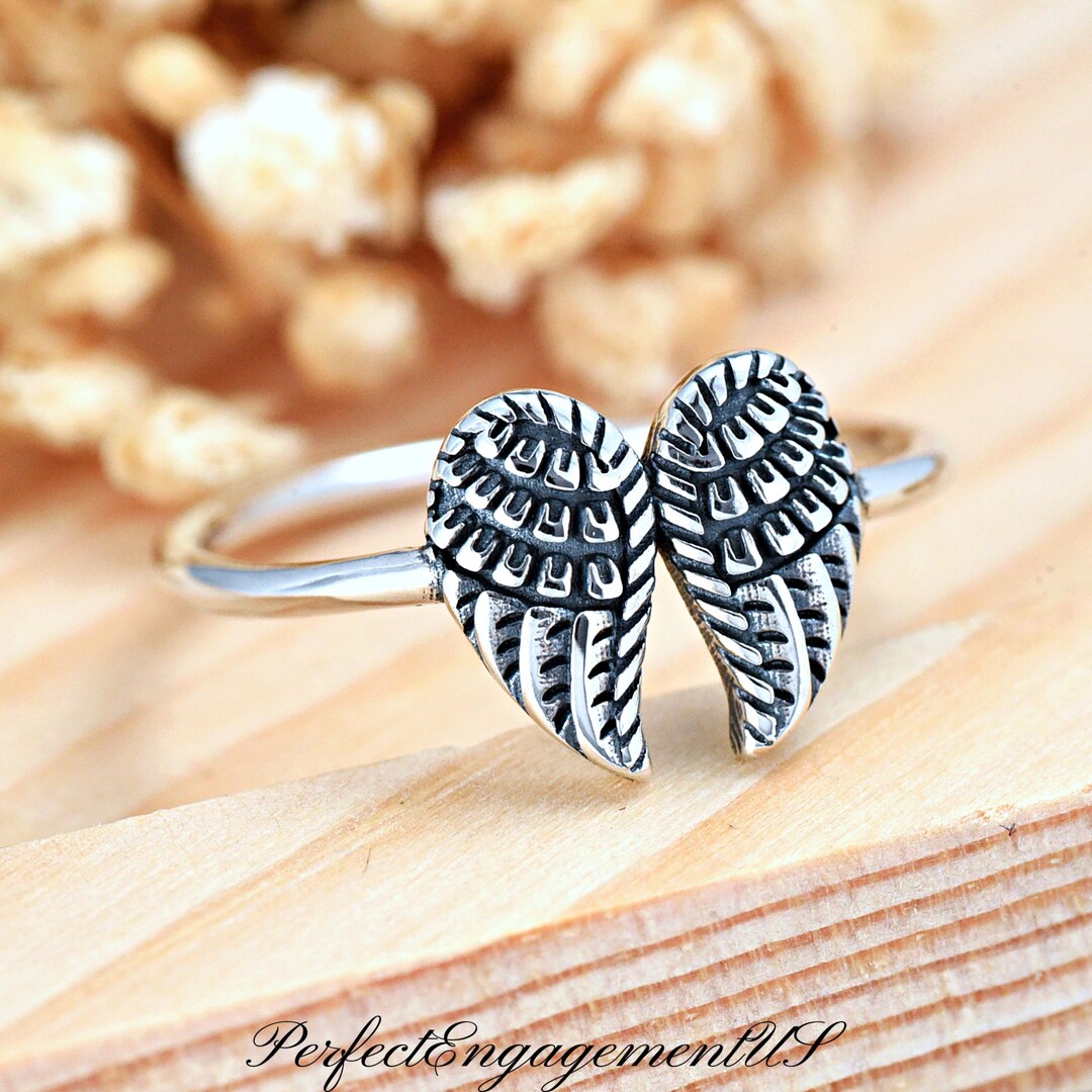 Angle's Wings Ring | Solid 925 Sterling Silver Vintage Ring | Women's ...