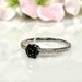 Cluster Black CZ Flower Ring Solid 925 Sterling Silver Flower Dainty CZ ...