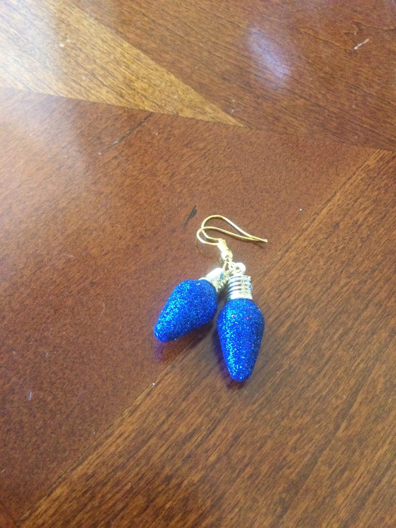Mini Glitter Christmas Light Ornament Earrings - Etsy