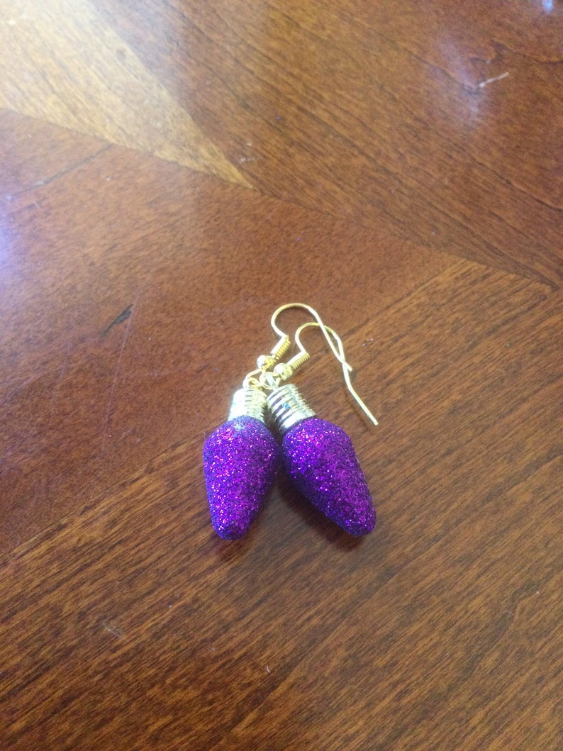 Mini Glitter Christmas Light Ornament Earrings - Etsy