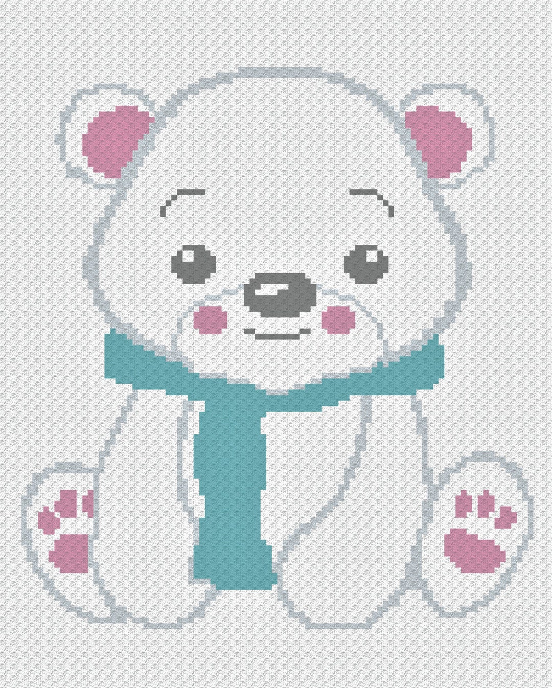 Happy Little Polar Bear Mini C2C Graphgan Pattern - Instant Download - Etsy