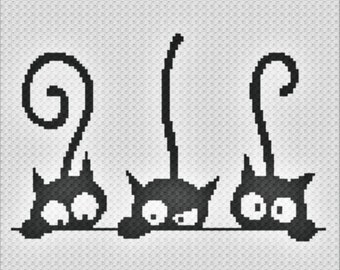 Happy Kitty Mini C2C Graphgan Pattern Instant Download | Etsy