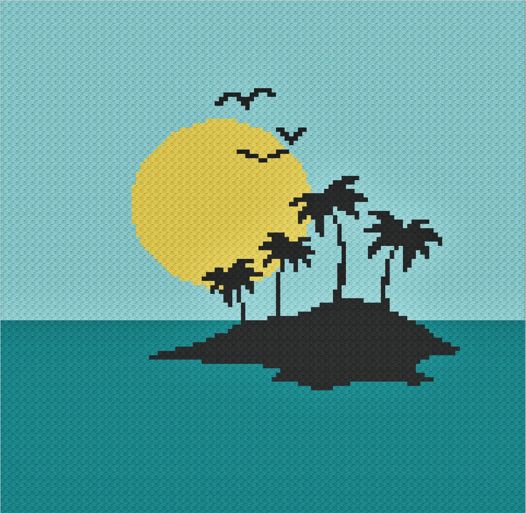 Island in the Sea Mini C2C Graphgan Pattern - Instant Download - Etsy