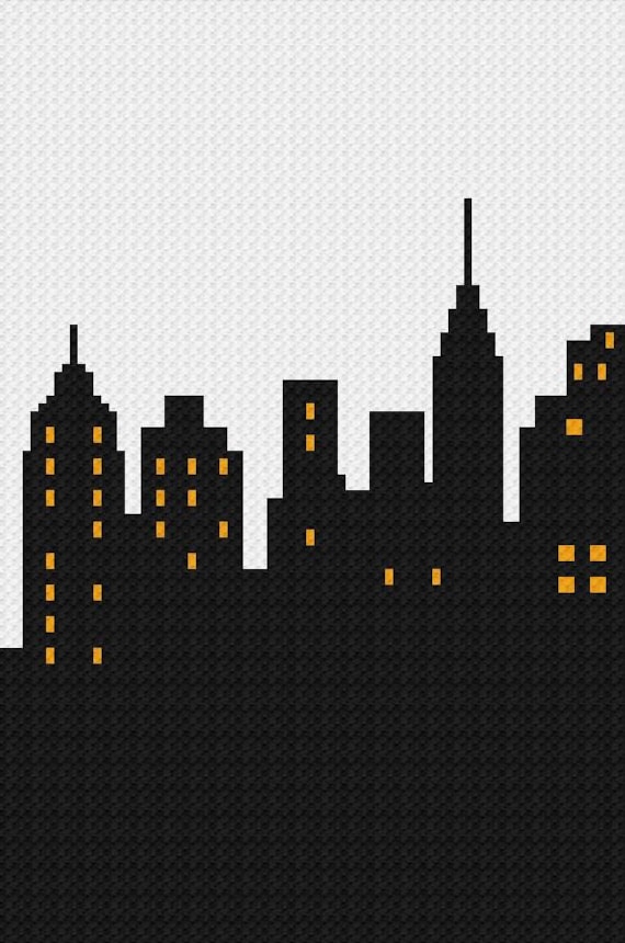 City Skyline Mini C2C Graphgan Pattern Instant Download - Etsy