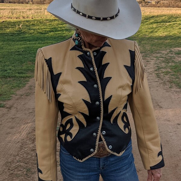 Western Leather Fringe Jacket - Etsy