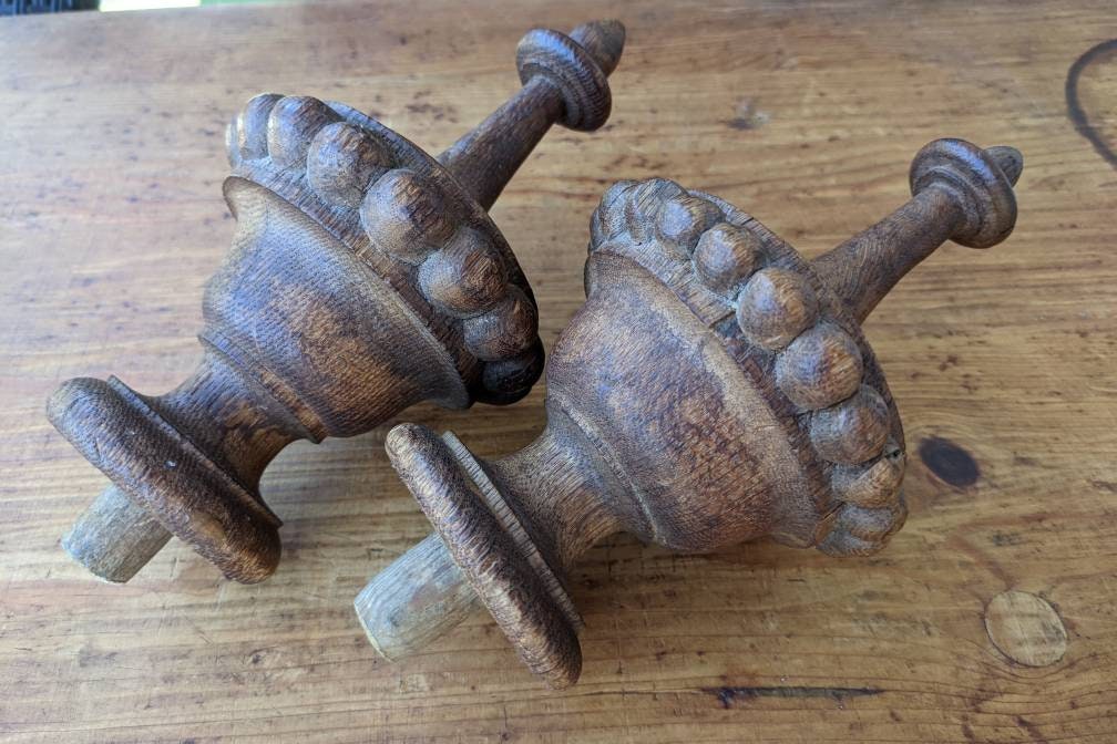 Hand Carved Wood Finials - Etsy
