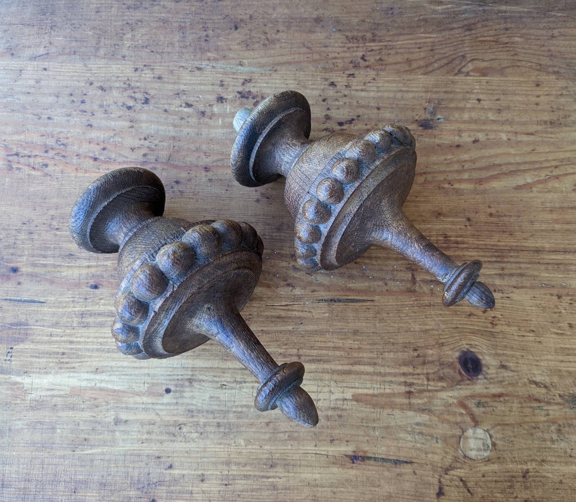Hand Carved Wood Finials - Etsy