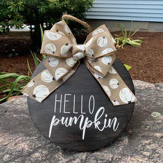 Hello Pumpkin Welcome Sign Front Door Décor Welcome Door - Etsy
