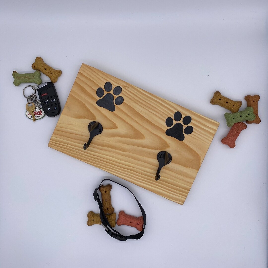 Dog Paw Key & Leash Holder His Hers Mr Mrs Paw Print Dog Parents ...