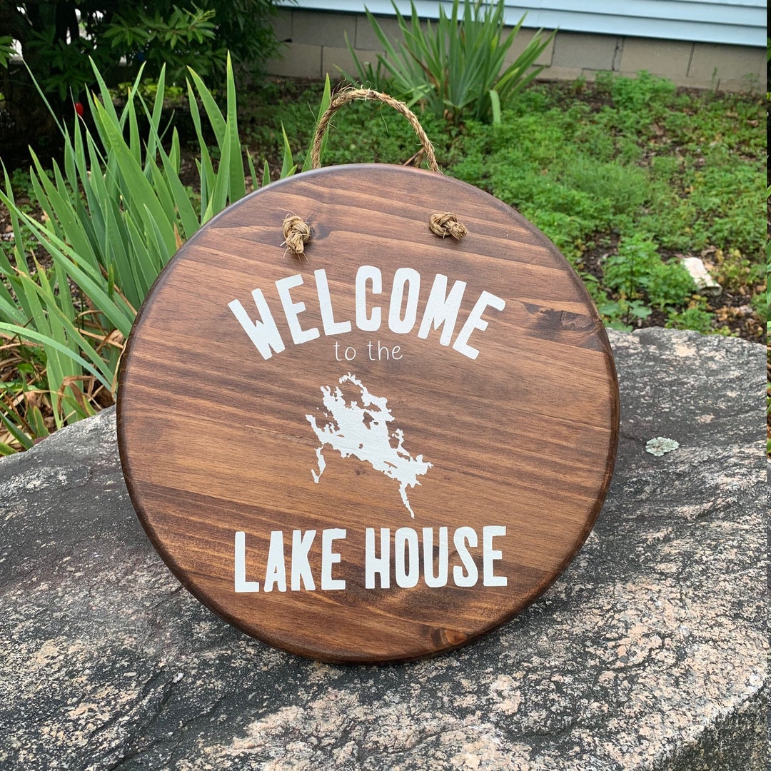 Lake House Sign CUSTOM Lake House Welcome Sign Rustic Lake House ...