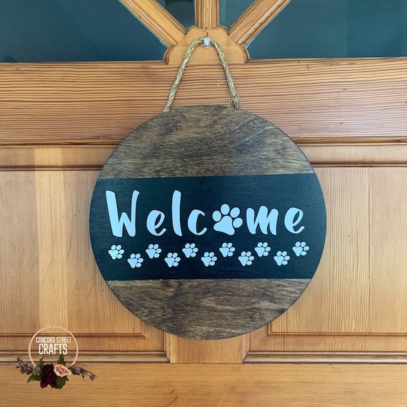 Welcome Tracks Dog Welcome Sign Front Door Welcome Sign - Etsy