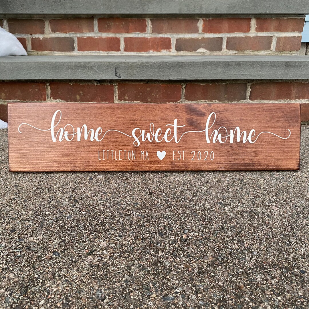 Home Sweet Home Town Sign | Hometown | Personalized | Housewarming Gift ...