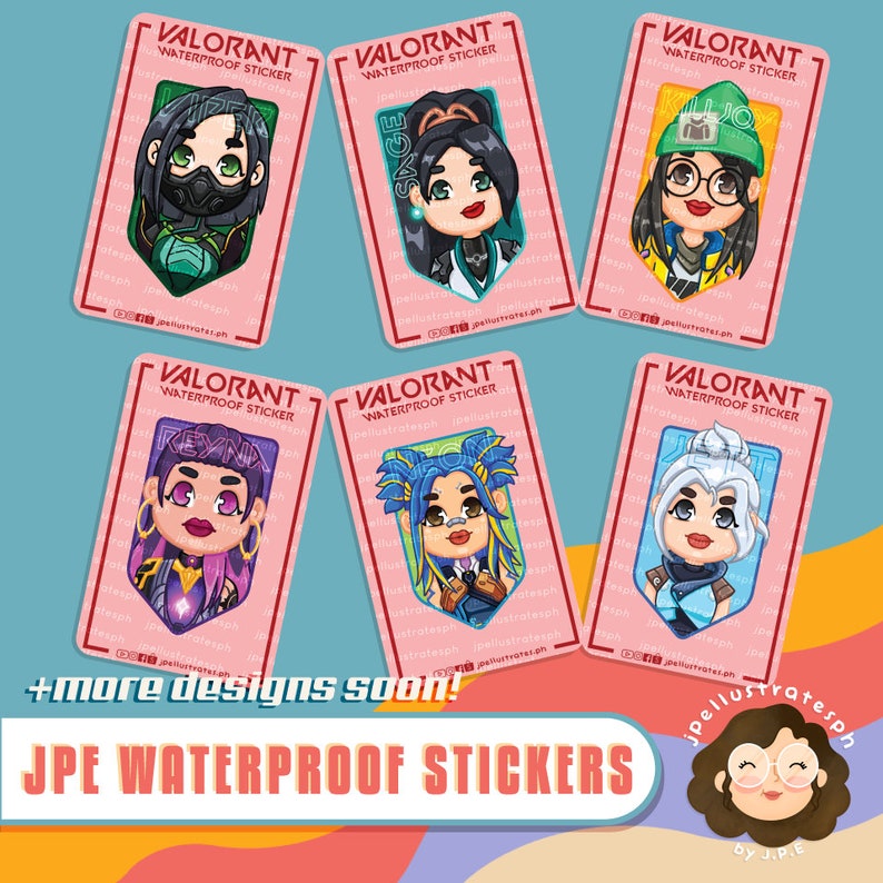 Valorant Agent Chibi Fanart Vinyl Sticker Waterproof Sticker - Etsy