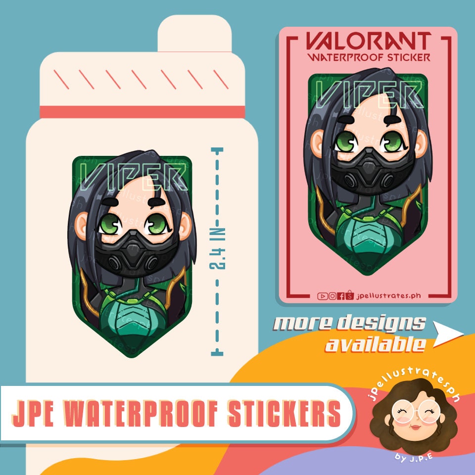 Valorant Agent Chibi Fanart Vinyl Sticker Waterproof Sticker Laptop ...