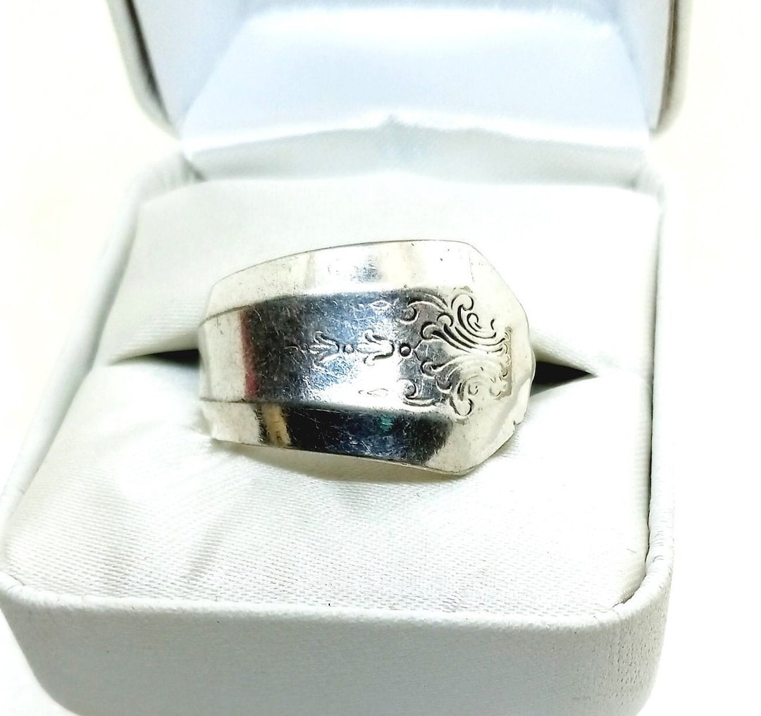 1920's Original WM. Rogers Vintage Pure Silver SPOON Ring Size 8. Boho ...