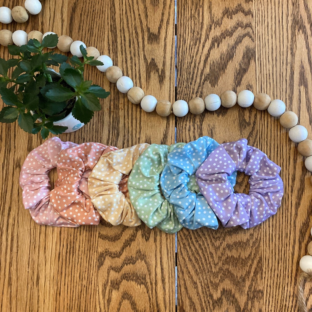 Pastel Polka Dot Scrunchie Collection | Rainbow | Women's Scrunchies ...