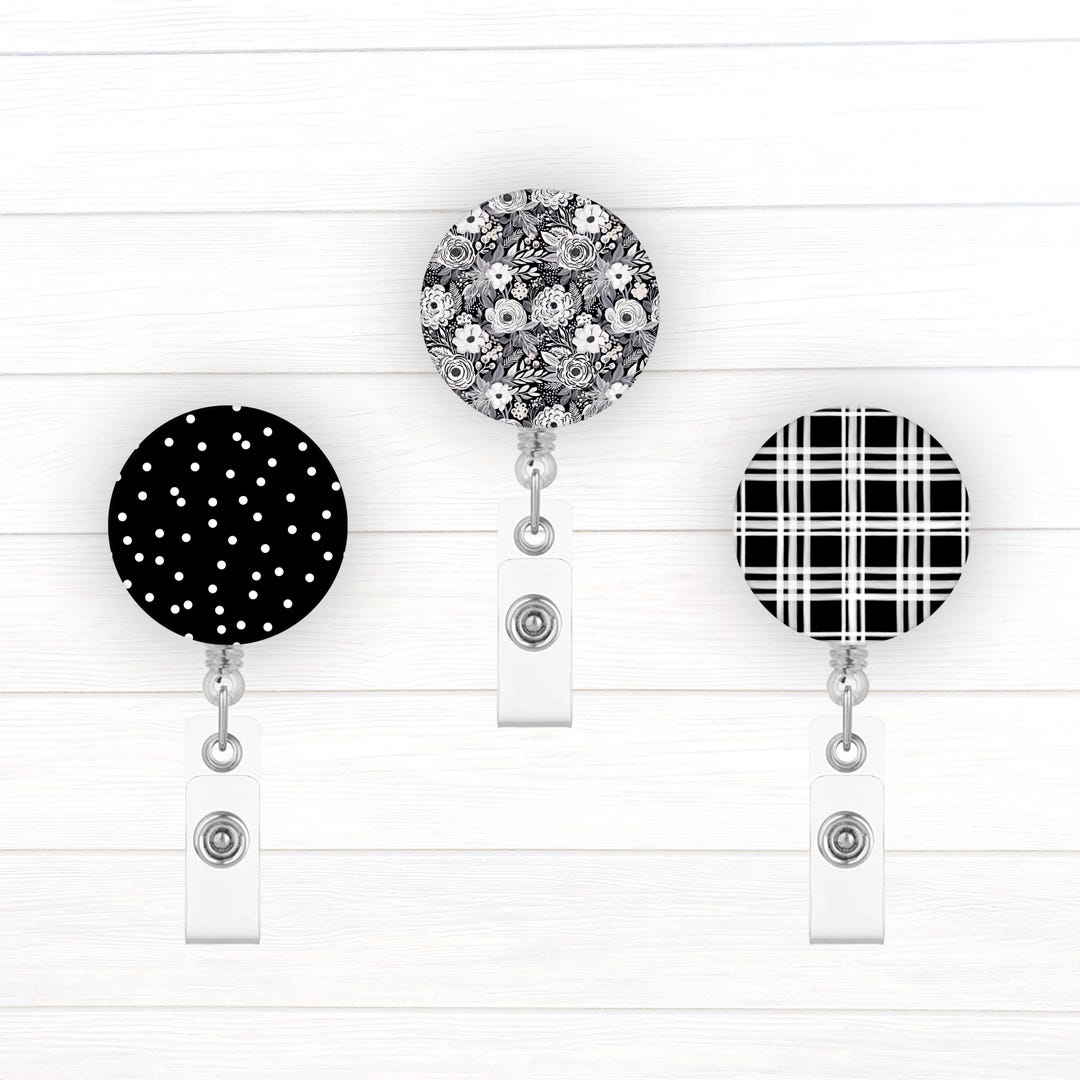 BLACK Basics Collection Badge Toppers for Interchangeable Badge Reel ...