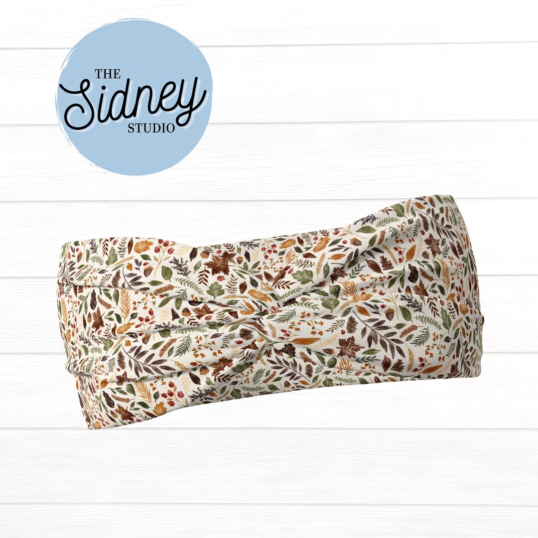 Fall Leaves Wide Twist Headband - Soft Stretchy Autumn Headband for ...