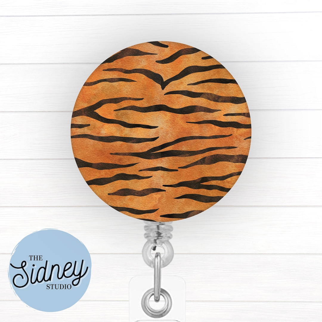Bengal Tiger Stripes Badge Reel – Cute Animal Retractable ID Holder for ...