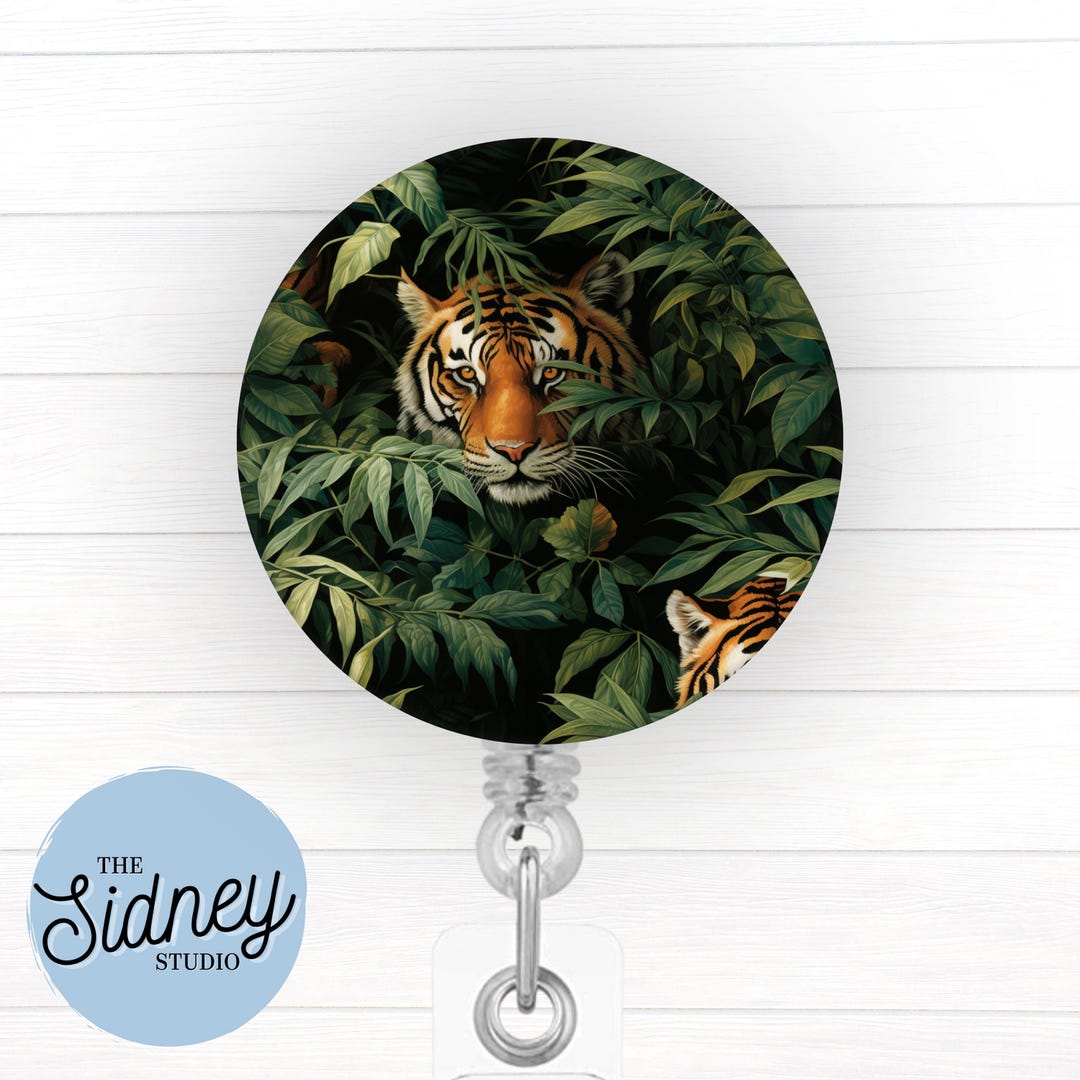 Jungle Bengal Tiger Badge Reel – Cute Animal Retractable ID Holder for ...