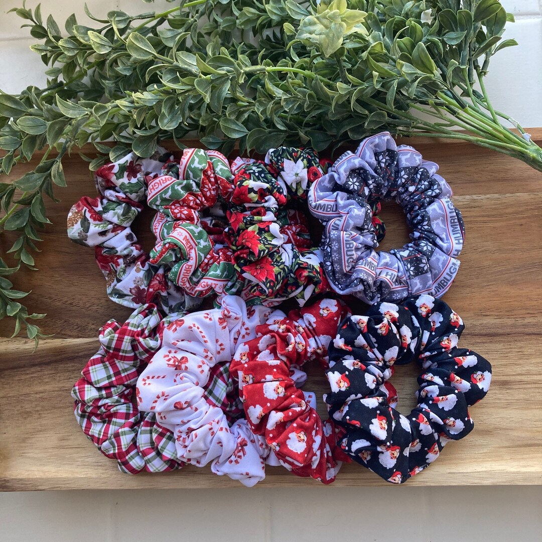 CHRISTMAS Collection Scrunchies Holiday Floral Scrunchies Women's ...