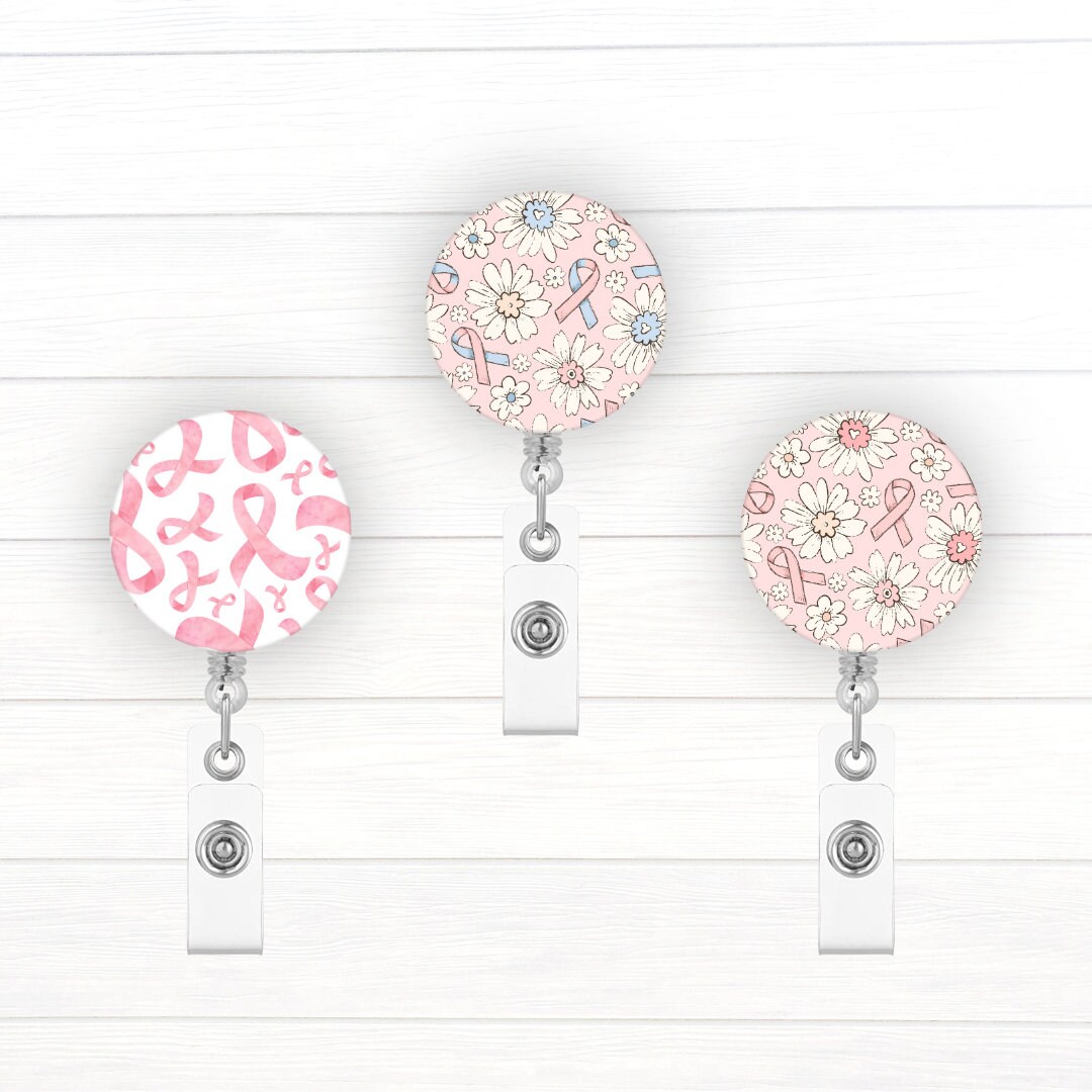 Pink October Badge Toppers for Interchangeable Badge Reel | Breast ...