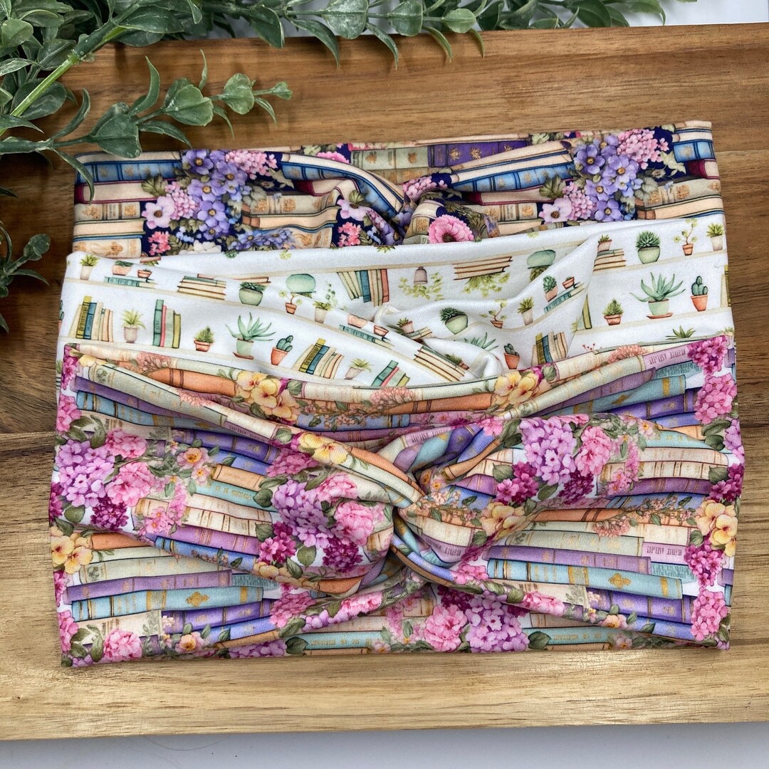BOOKTROVERT Collection Twist Headband | Wide, Soft, Stretchy, Nonslip ...