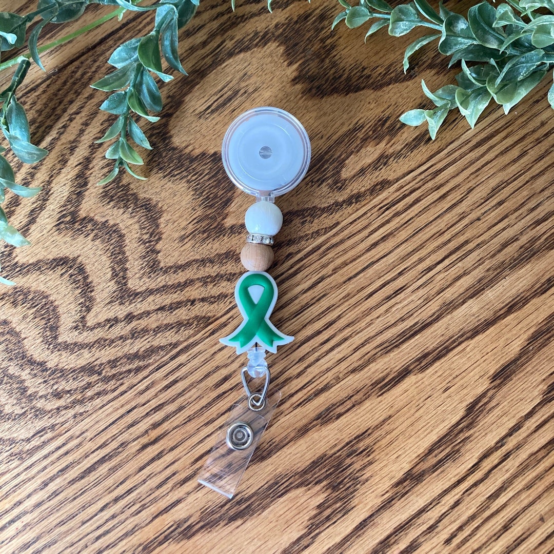 Personalized Kidney Disease Awareness Ribbon Beaded Badge Reel | RN ...