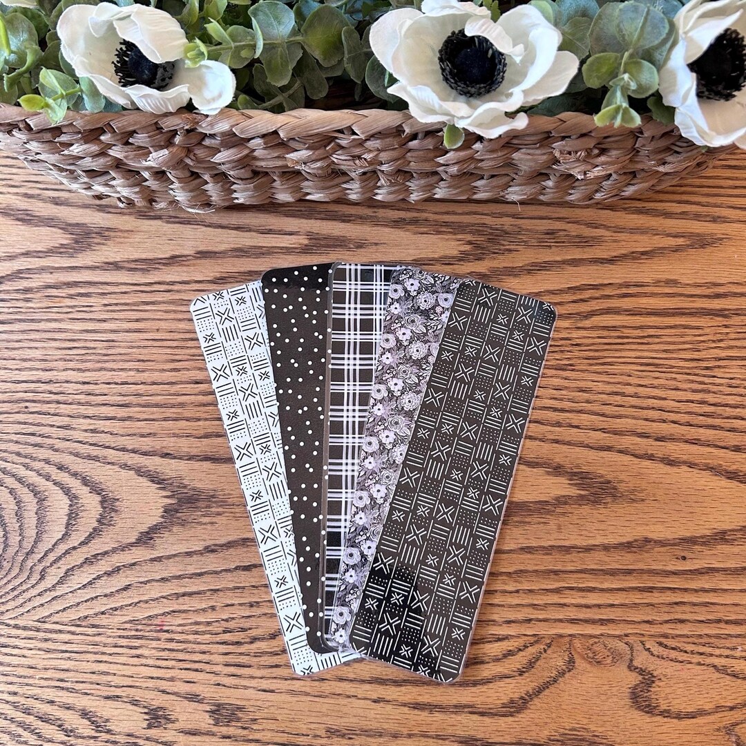 Black & White Basics Laminated Bookmarks | Book Lover Gift | Reader ...