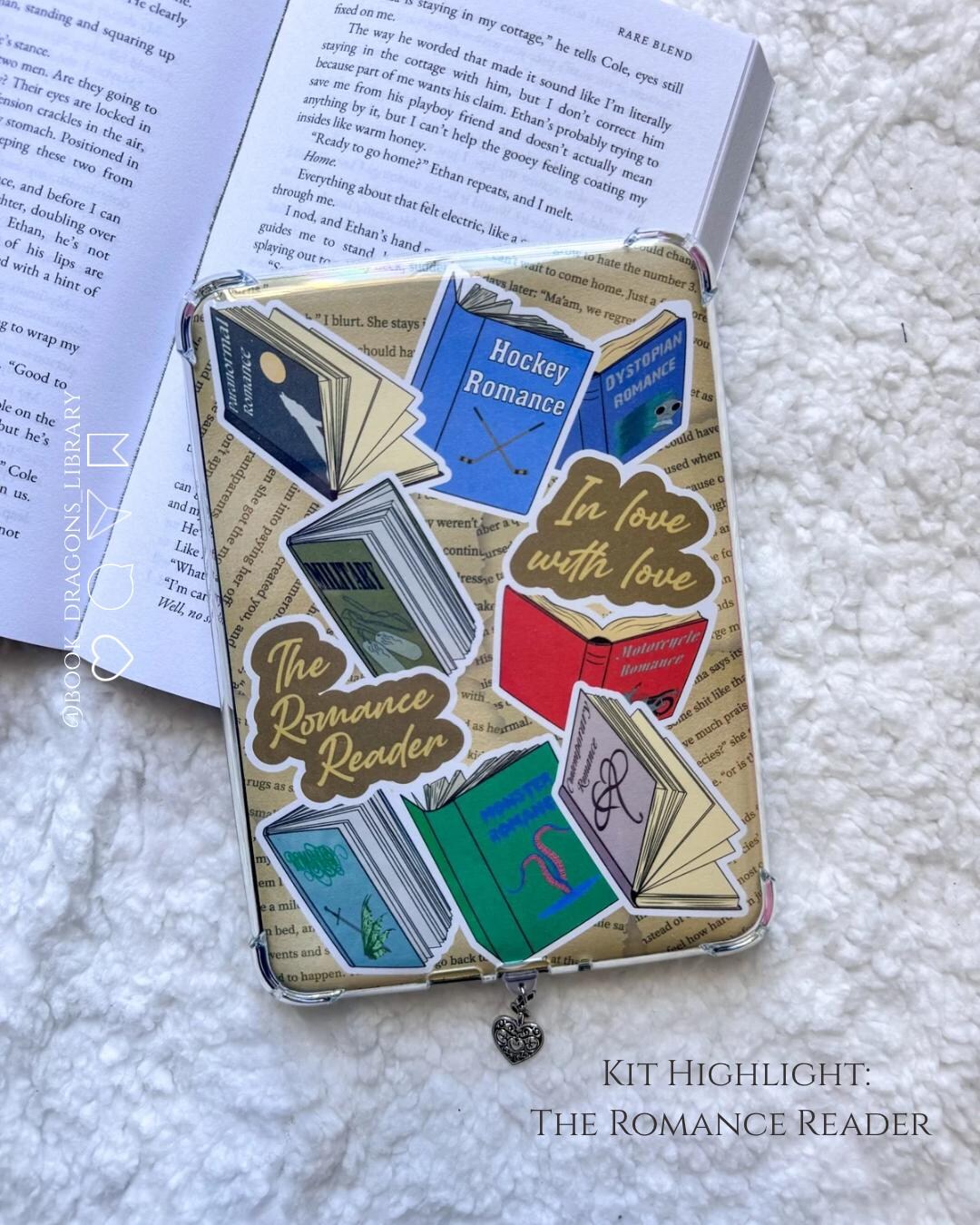 Romance Reader E-reader Kit: Insert, Stickers & Charm - Etsy