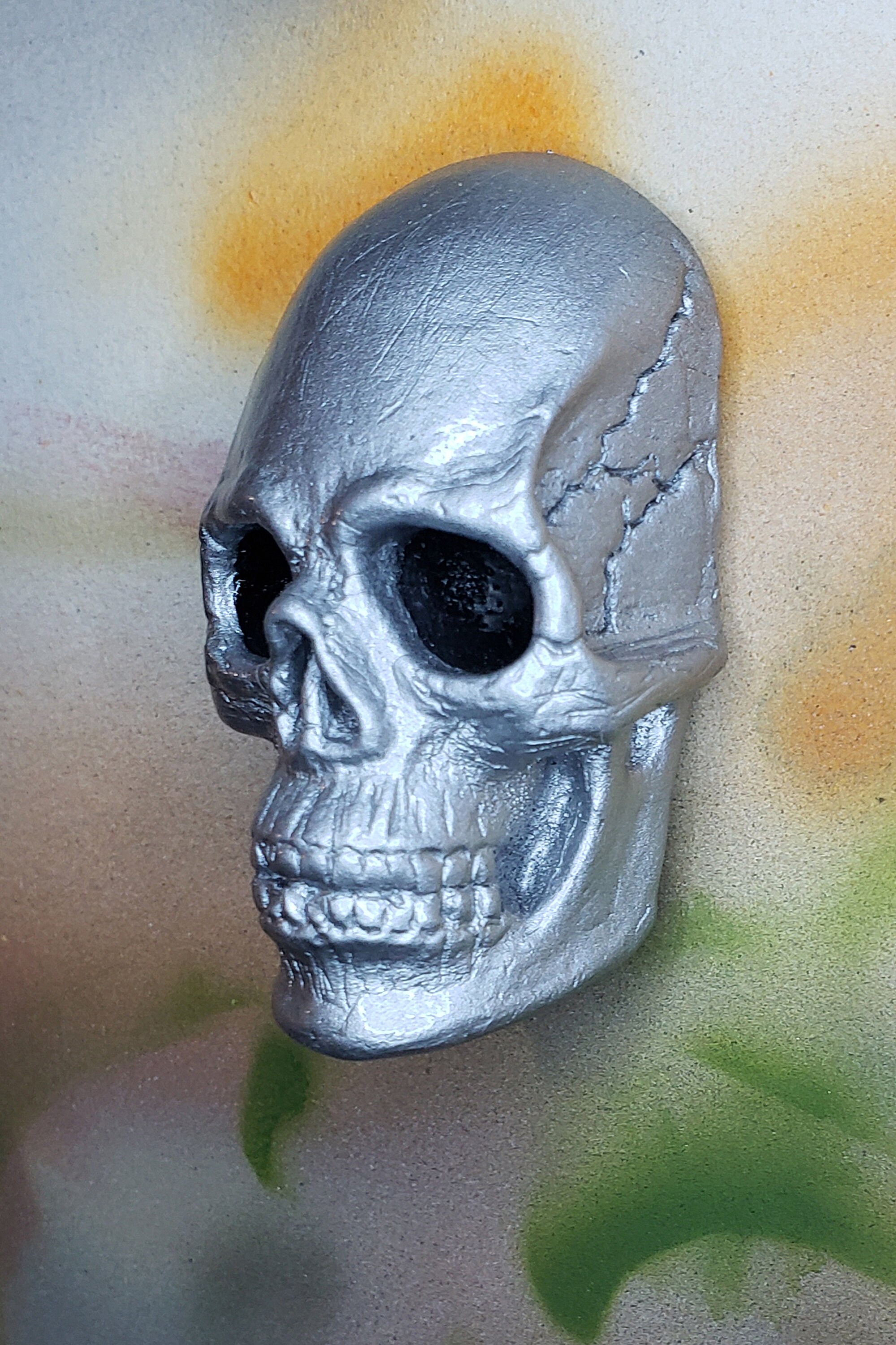 Human Skull Magnet, Chrome Painted - Etsy