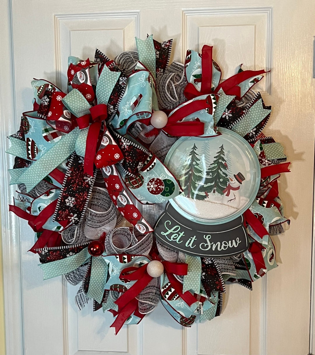 Let It Snow Wreath Snow Globe Wreathmerry Christmas Wreath - Etsy