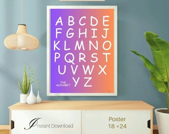 Alphabet Abc Poster, ABC Alphabet Wall Hanging , Educational Chart ...